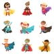 Superhero Girls and Boys Set, Kids in Superhero, Vectors | GraphicRiver