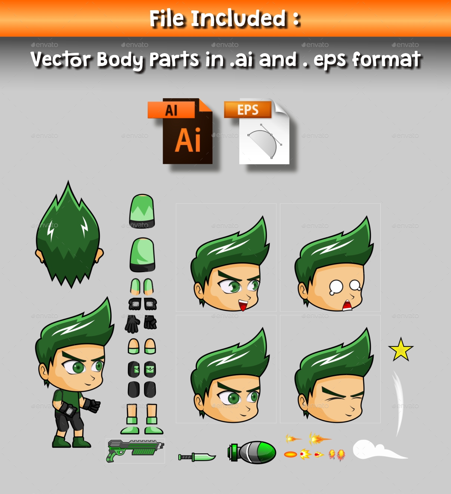 Rick - Boy 2D Game Character Sprite, Game Assets | GraphicRiver
