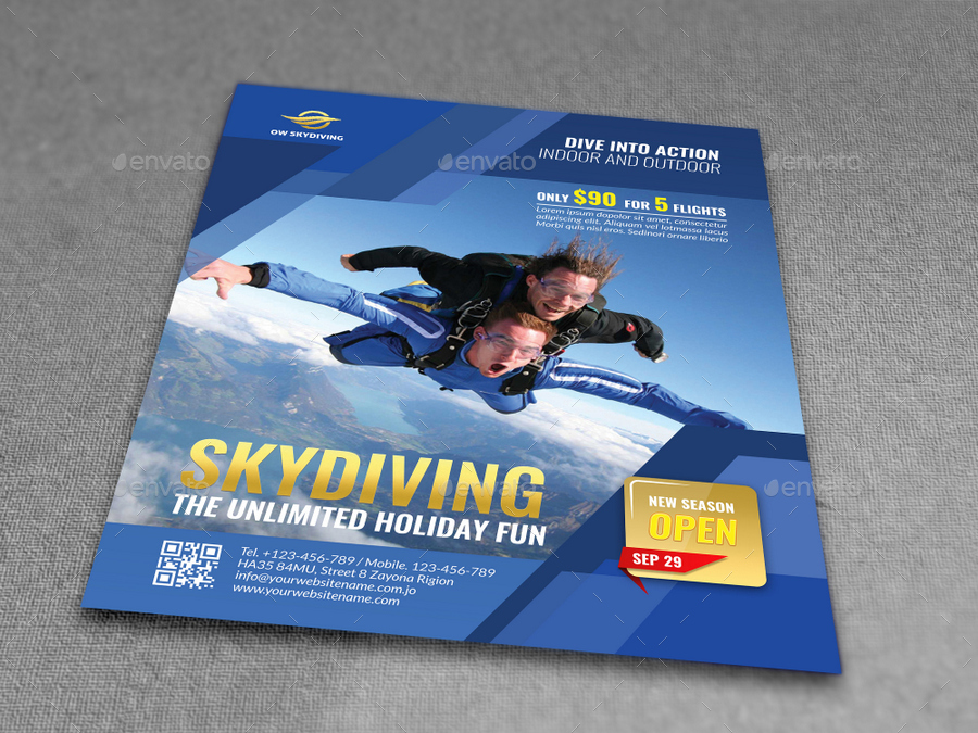 Skydiving Advertising Bundle, Print Templates | GraphicRiver