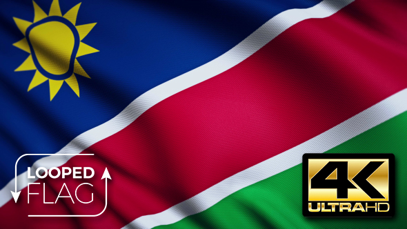 Namibia Flag 4K by bourjart | VideoHive