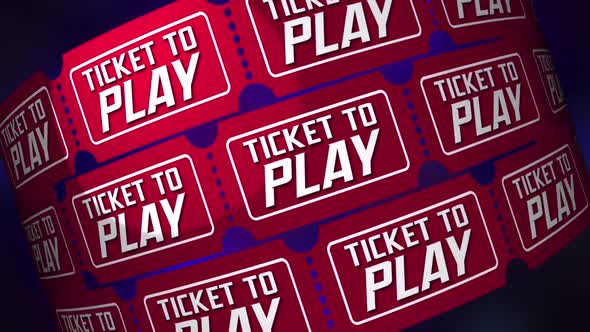 Ticket To Play Game Enter Contest Admission 3d Animation, Motion Graphics
