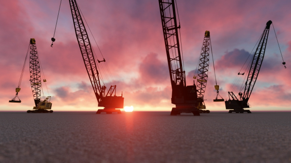 Building Construction Crane and Clouds, Motion Graphics | VideoHive