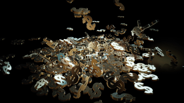 Falling Signs of Dollars, Motion Graphics | VideoHive