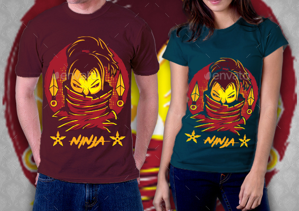 Red Ninja T-Shirt Design, T-Shirts | GraphicRiver