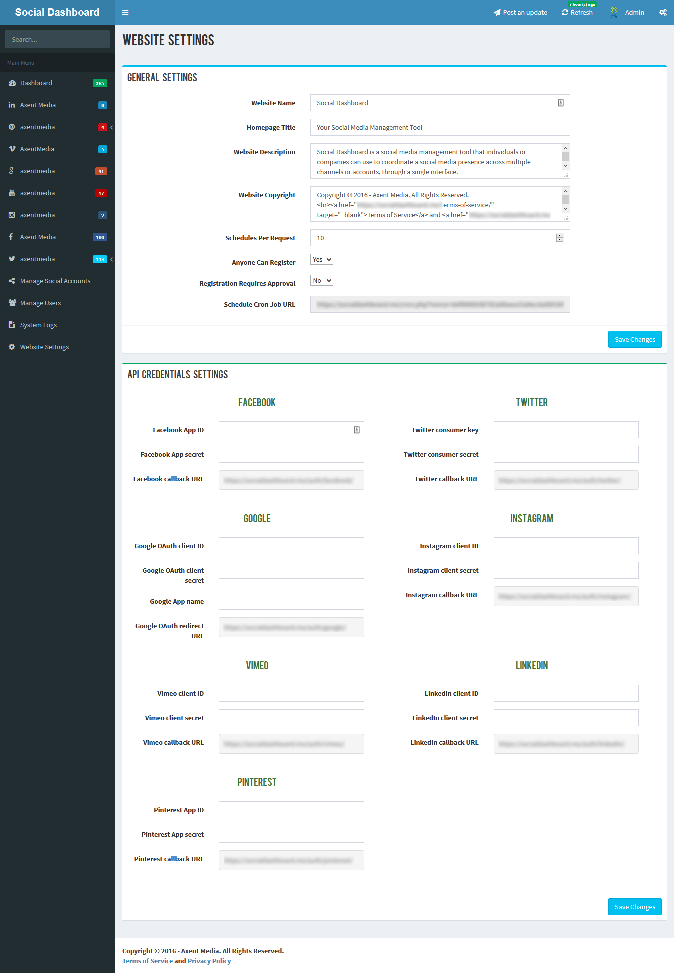 PHP Social Dashboard by axentmedia | CodeCanyon