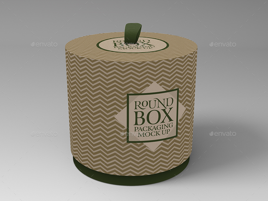 Packaging Mock Up Round Box with Pull up Cover by ina717 | GraphicRiver
