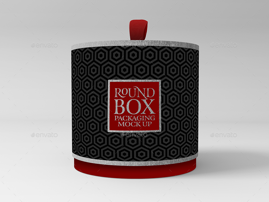 Packaging Mock Up Round Box with Pull up Cover by ina717 | GraphicRiver
