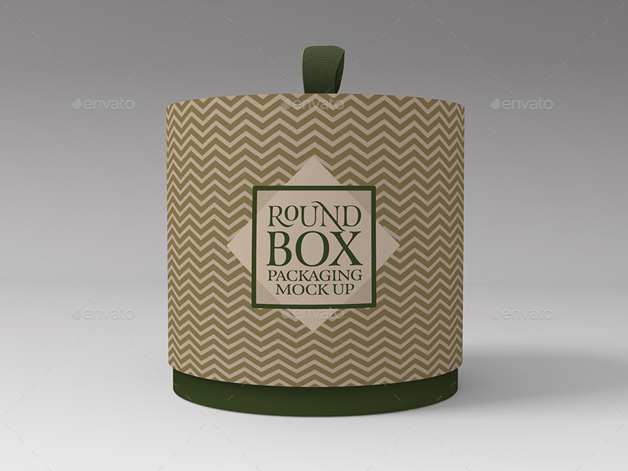 Packaging Mock Up Round Box with Pull up Cover by ina717 | GraphicRiver