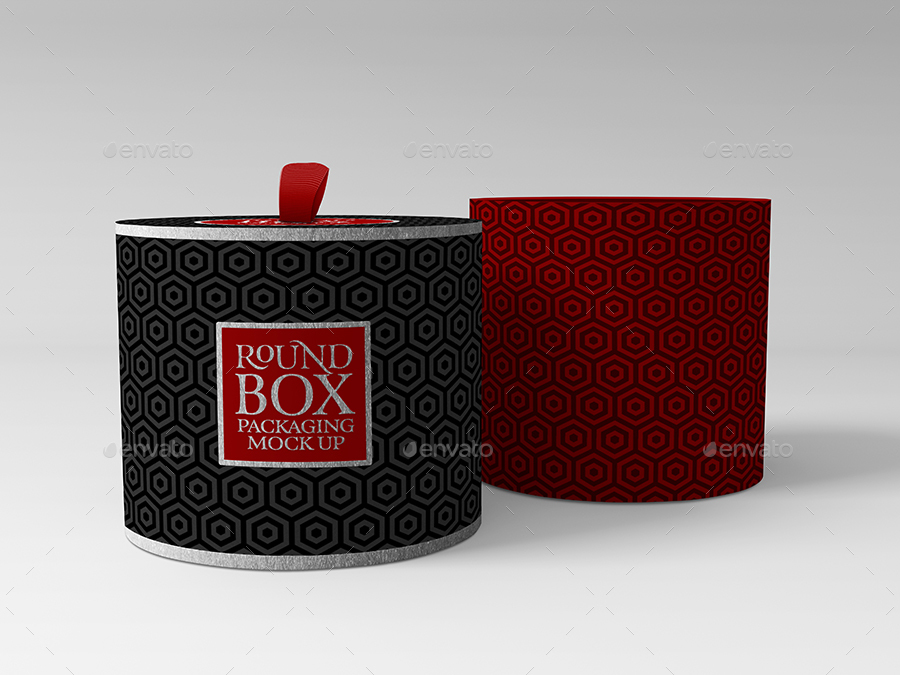 Packaging Mock Up Round Box with Pull up Cover by ina717 | GraphicRiver