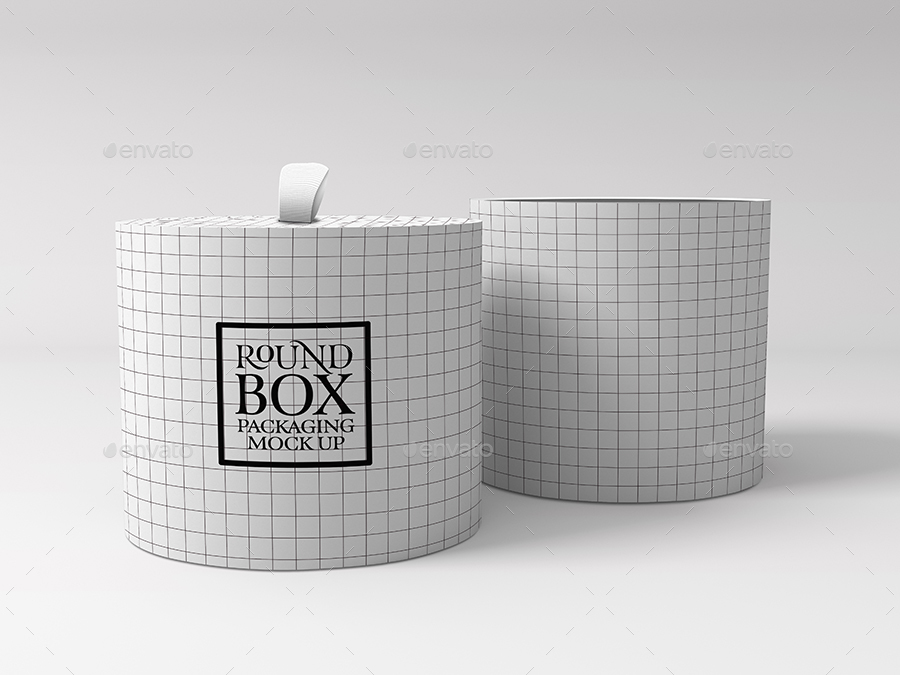Packaging Mock Up Round Box with Pull up Cover by ina717 | GraphicRiver