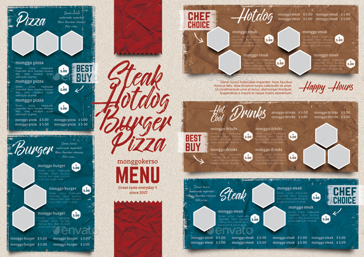 Big Restaurant Menu, Print Templates | GraphicRiver