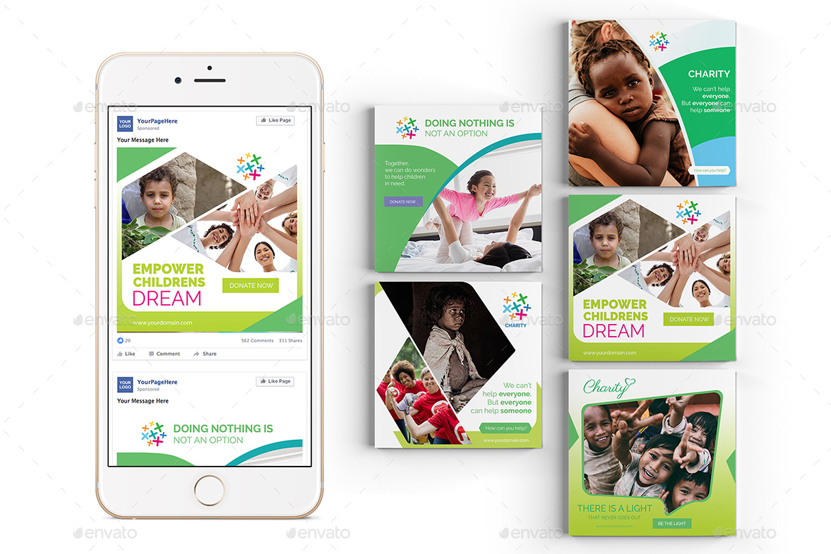 20 Facebook Post Banner - Charity 02, Web Elements | GraphicRiver