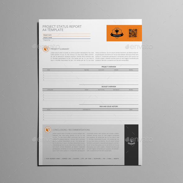 Project Status Report A4 Template by Keboto | GraphicRiver