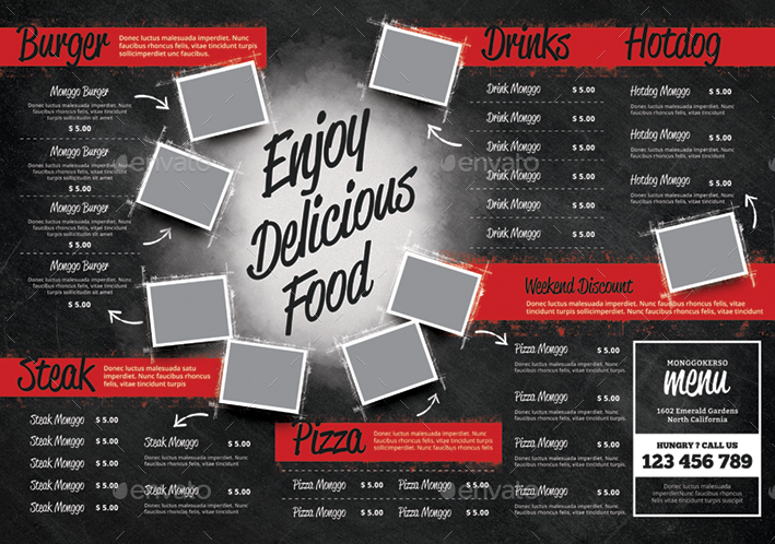 Big Restaurant Menu, Print Templates | GraphicRiver
