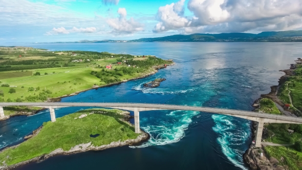 Whirlpools of the Maelstrom of Saltstraumen, Nordland, Norway, Stock ...