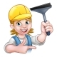 Window Cleaner Woman Cartoon Character, Vectors | GraphicRiver