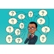 African Man Solves the Problem, Questions, Vectors | GraphicRiver