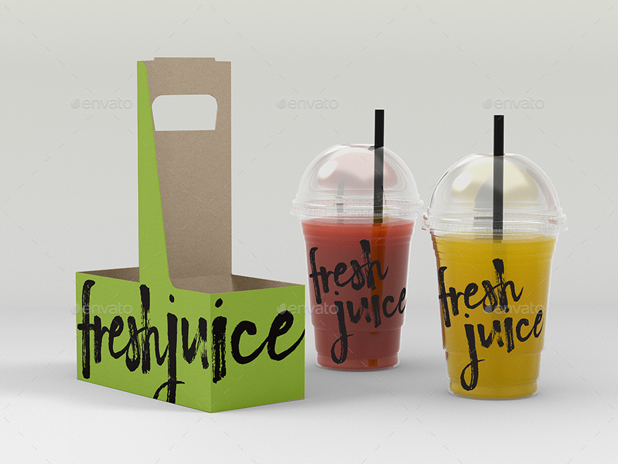 Coffee or Drink Take out Carrier Vol.2 Packaging Mock Up by ina717