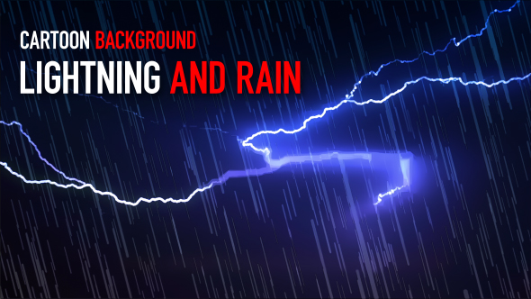 Cartoon Background Lightning and Rain, Motion Graphics | VideoHive