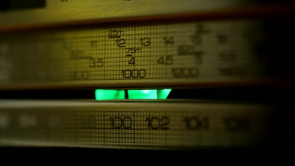 Panel of Retro Radio Receiver Illuminated By Lights and Shadow, Stock ...