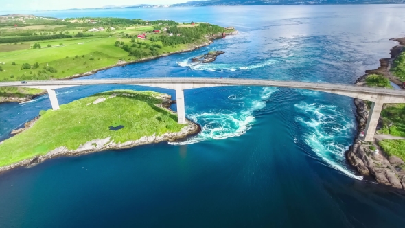 Whirlpools of the Maelstrom of Saltstraumen, Nordland, Norway, Stock ...