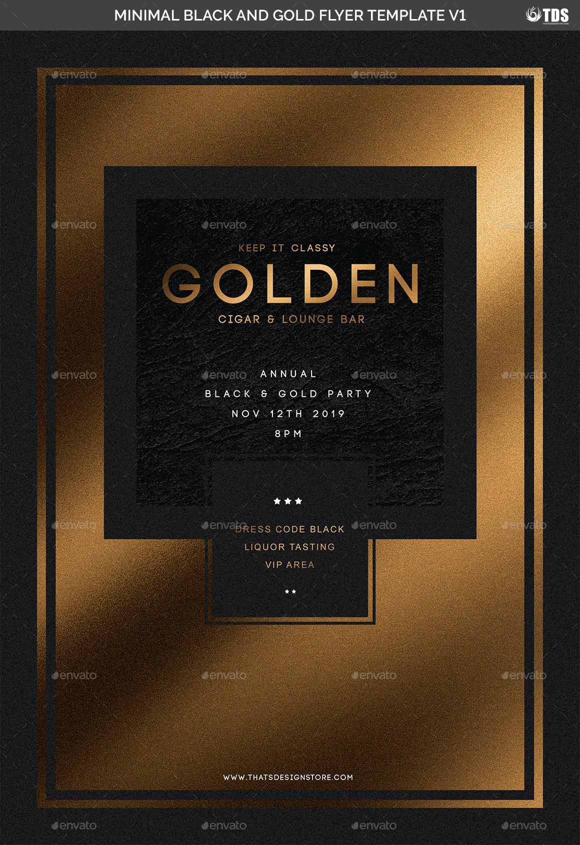 Minimal Black and Gold Flyer Template V1 by lou606 | GraphicRiver