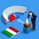 Italy Election Italian People Vote at Isometric Ballot Box, Vectors