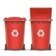 Red Recycling Bin Bucket Vector For Metal Trash, Vectors | GraphicRiver