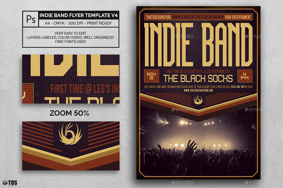 Indie Band Flyer Template V4 by lou606 | GraphicRiver