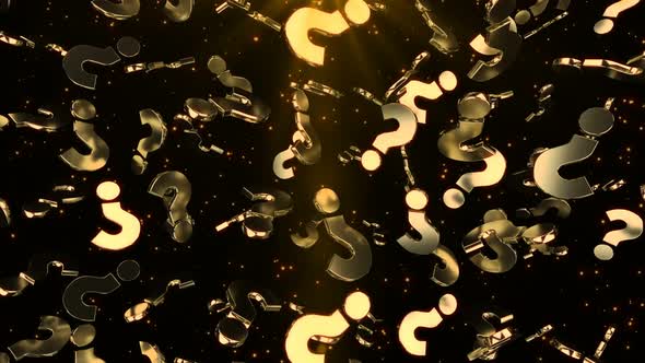 Golden Question Marks Loop, Motion Graphics | VideoHive