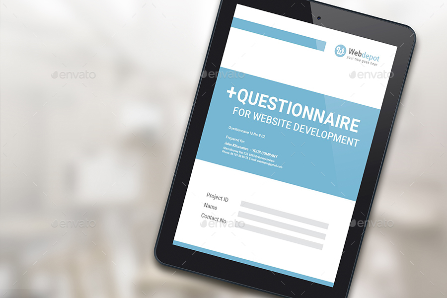 E-Book Questionnaire Web Design, ePublishing | GraphicRiver