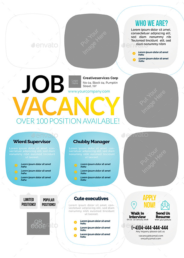 Job Vacancy Flyer, Print Templates | GraphicRiver