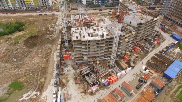 Aerial View of Construction Site, Stock Footage | VideoHive