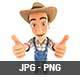 3D Farmer Thumbs up, Graphics | GraphicRiver