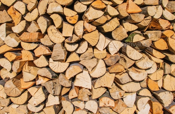 Bundle of Firewood Closeup Stock Photo by duallogic | PhotoDune