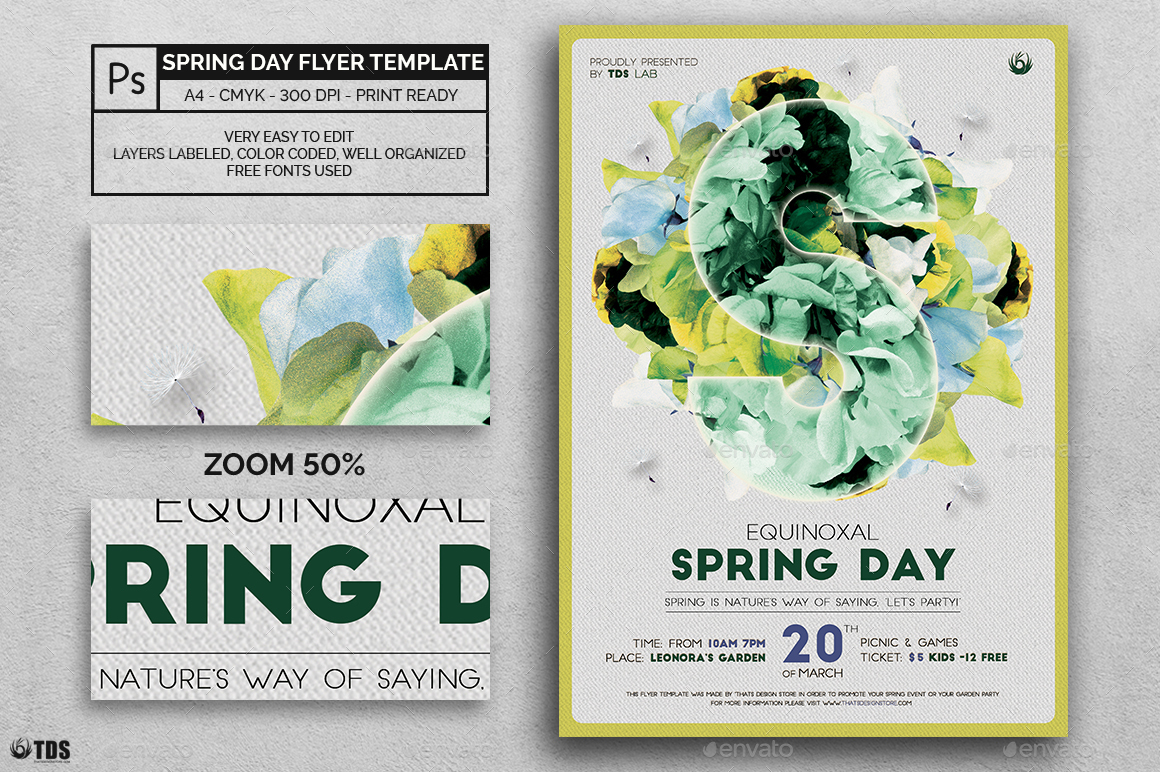 Spring Day Flyer Template by lou606 | GraphicRiver
