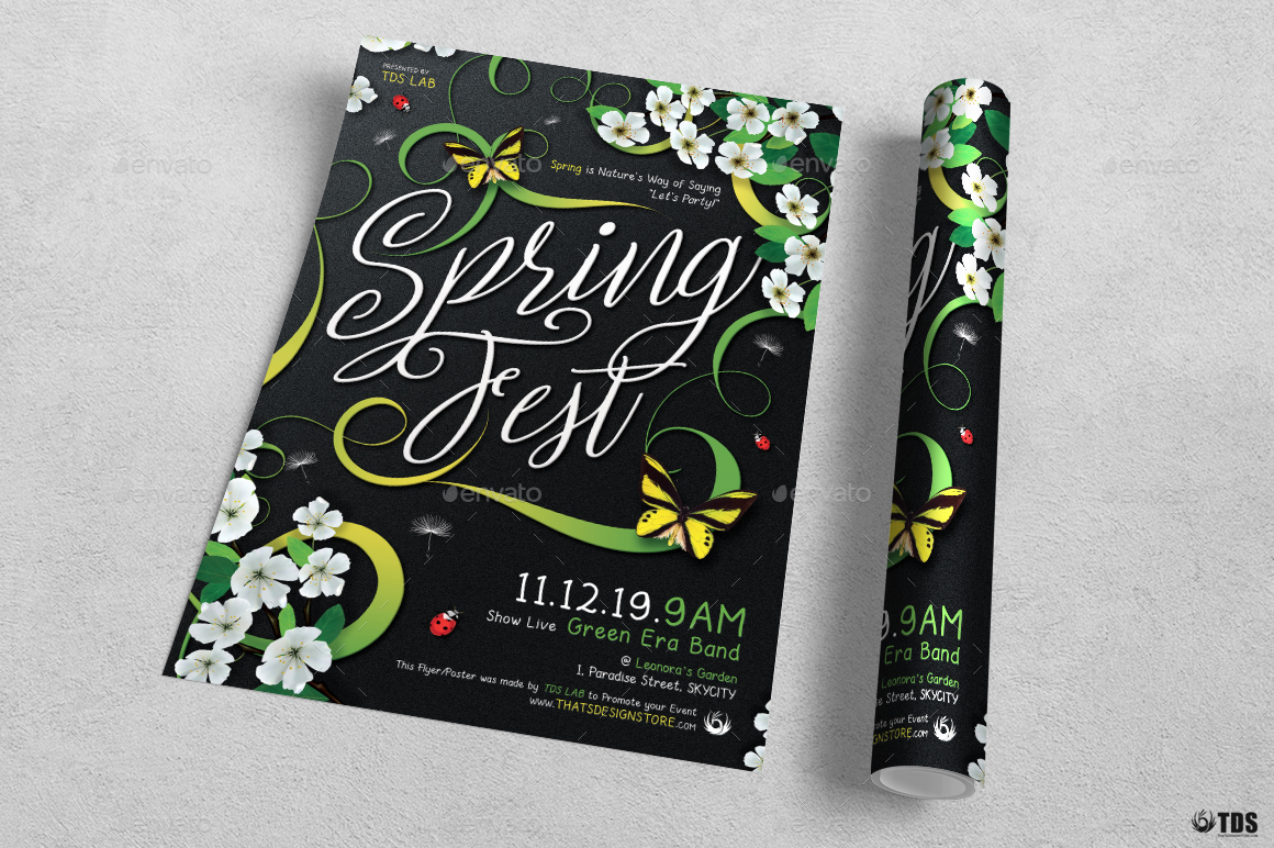 Spring Fest Flyer Template by lou606 | GraphicRiver