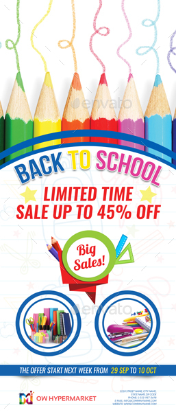 Back To School Signage Banner Roll Up Template, Print Templates ...