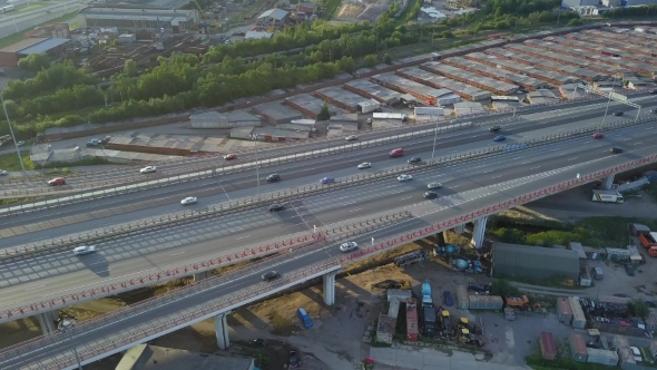 Flying Above Car Traffic on Highway, Stock Footage | VideoHive