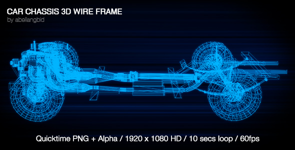 Car Chassis 3D Wireframe, Motion Graphics | VideoHive
