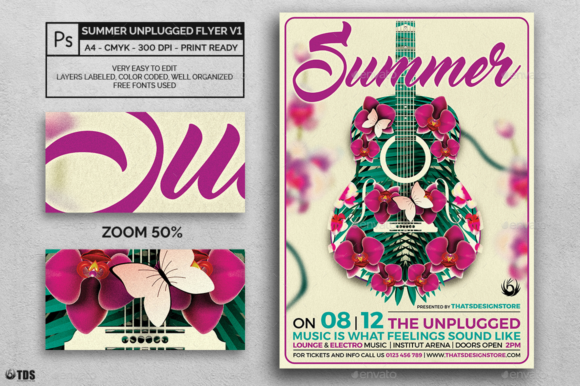 Summer Unplugged Flyer Template V1 by lou606 | GraphicRiver