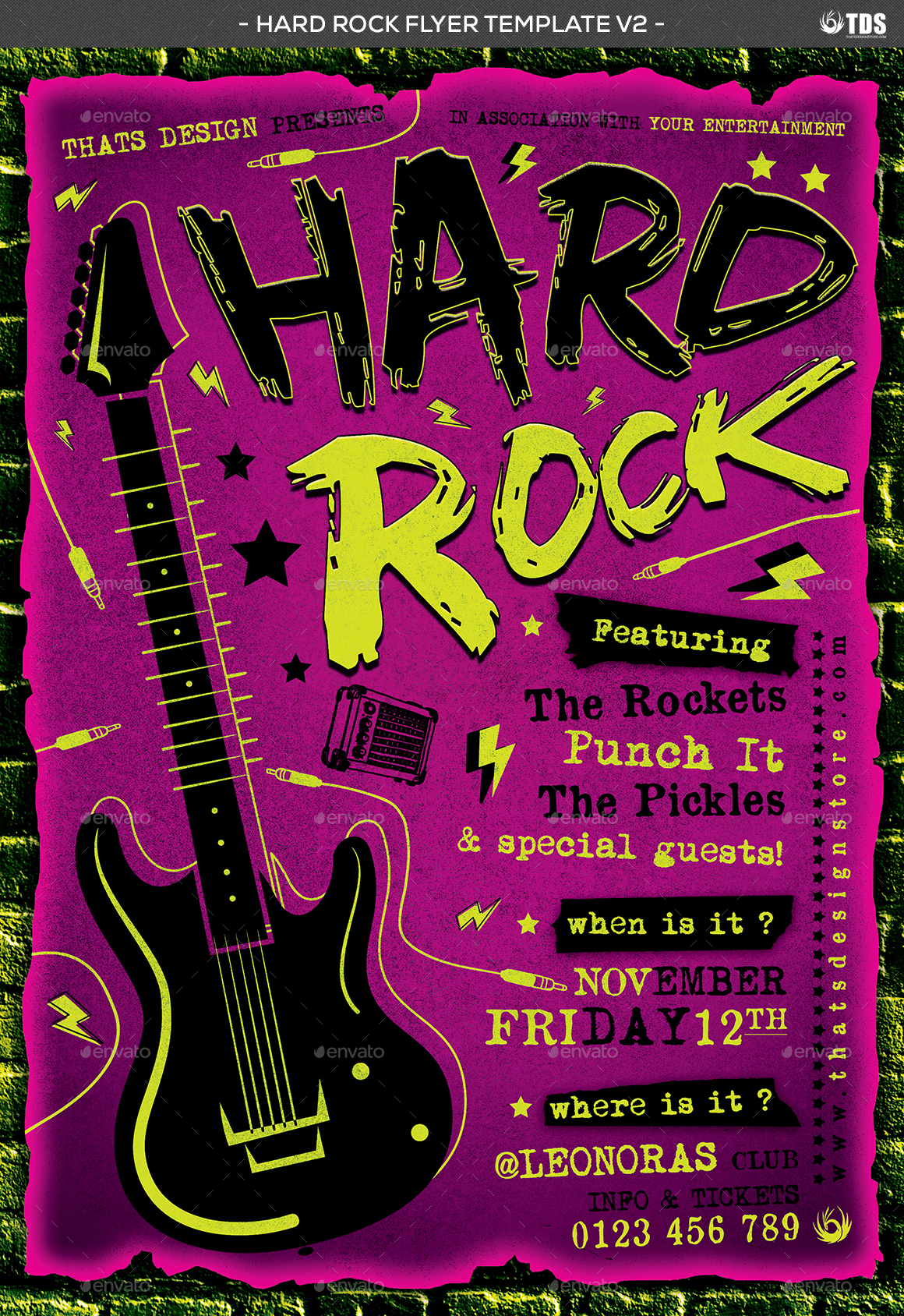 Hard Rock Flyer Template V2 by lou606 | GraphicRiver