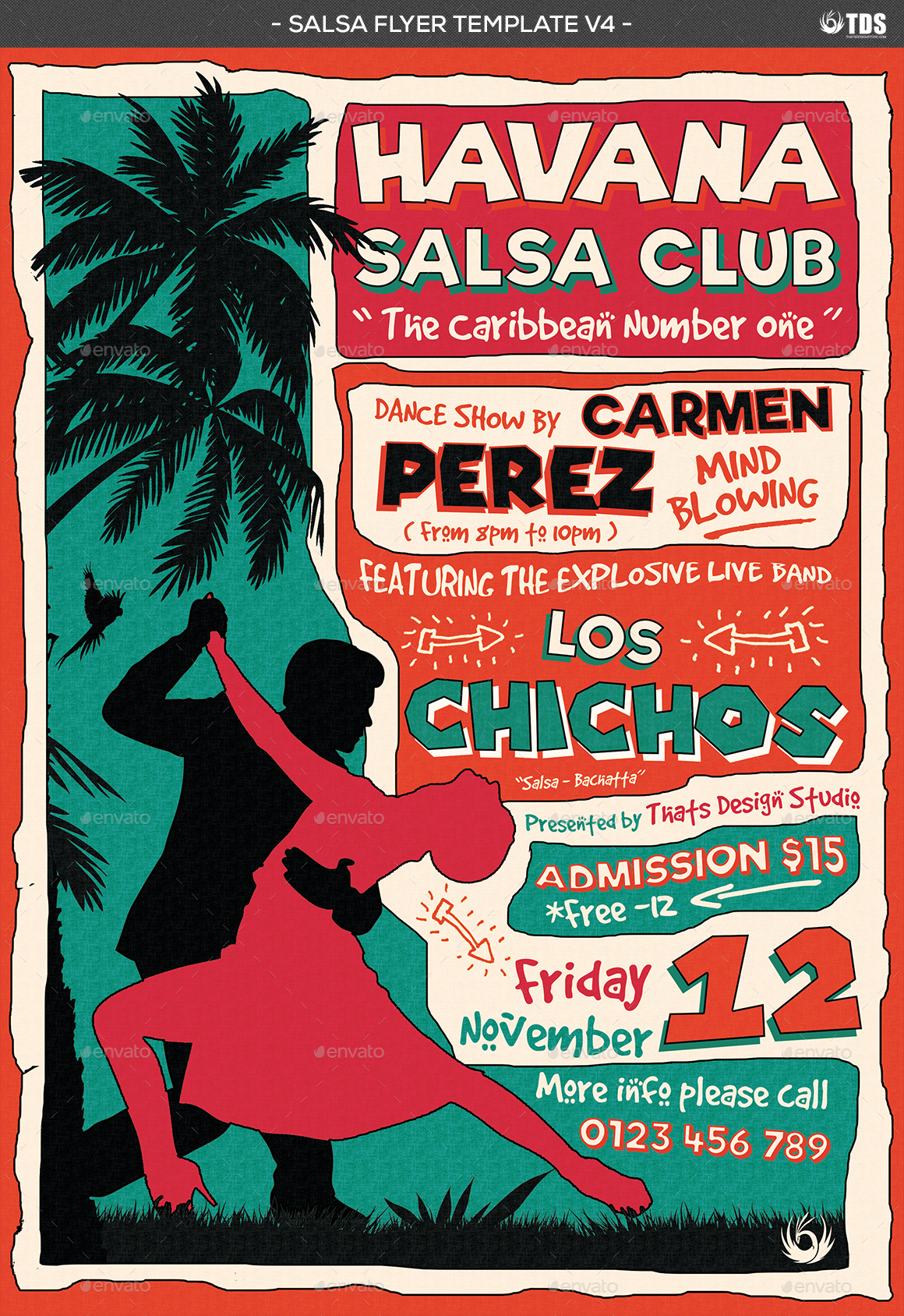 Salsa Flyer Template V4 by lou606 | GraphicRiver