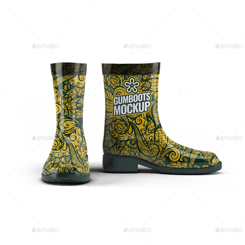 Short Ankle Gumboots Mock-Up, Graphics | GraphicRiver