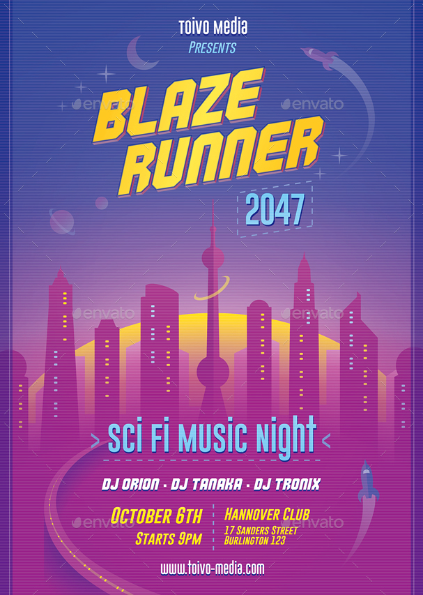 Futuristic City Flyer, Print Templates | GraphicRiver