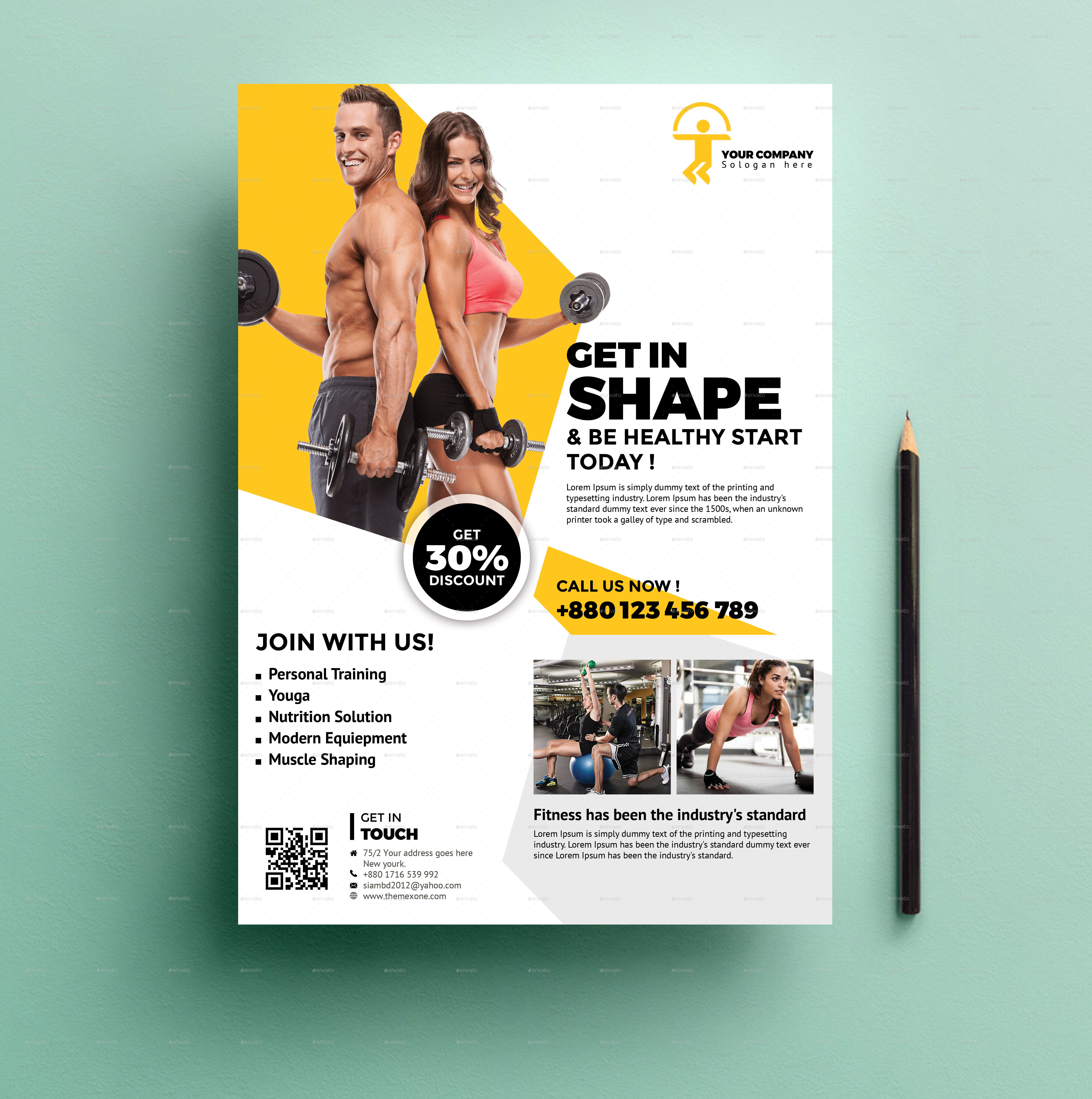 Fitness Flyer, Print Templates | GraphicRiver