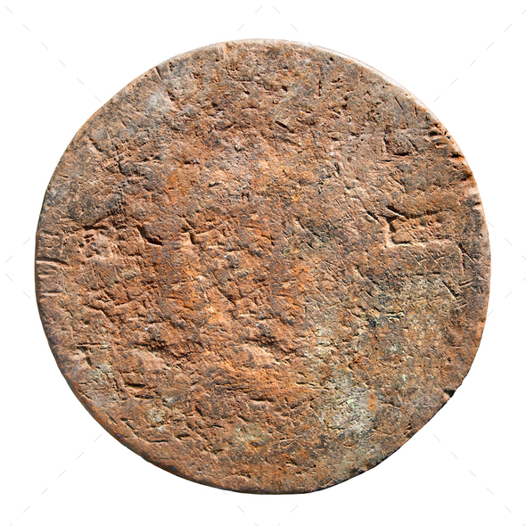 Old round metal, isolated on white background Stock Photo by zeffss