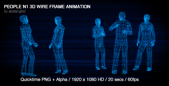 5 People N1 3D Wireframe Animation, Motion Graphics | VideoHive