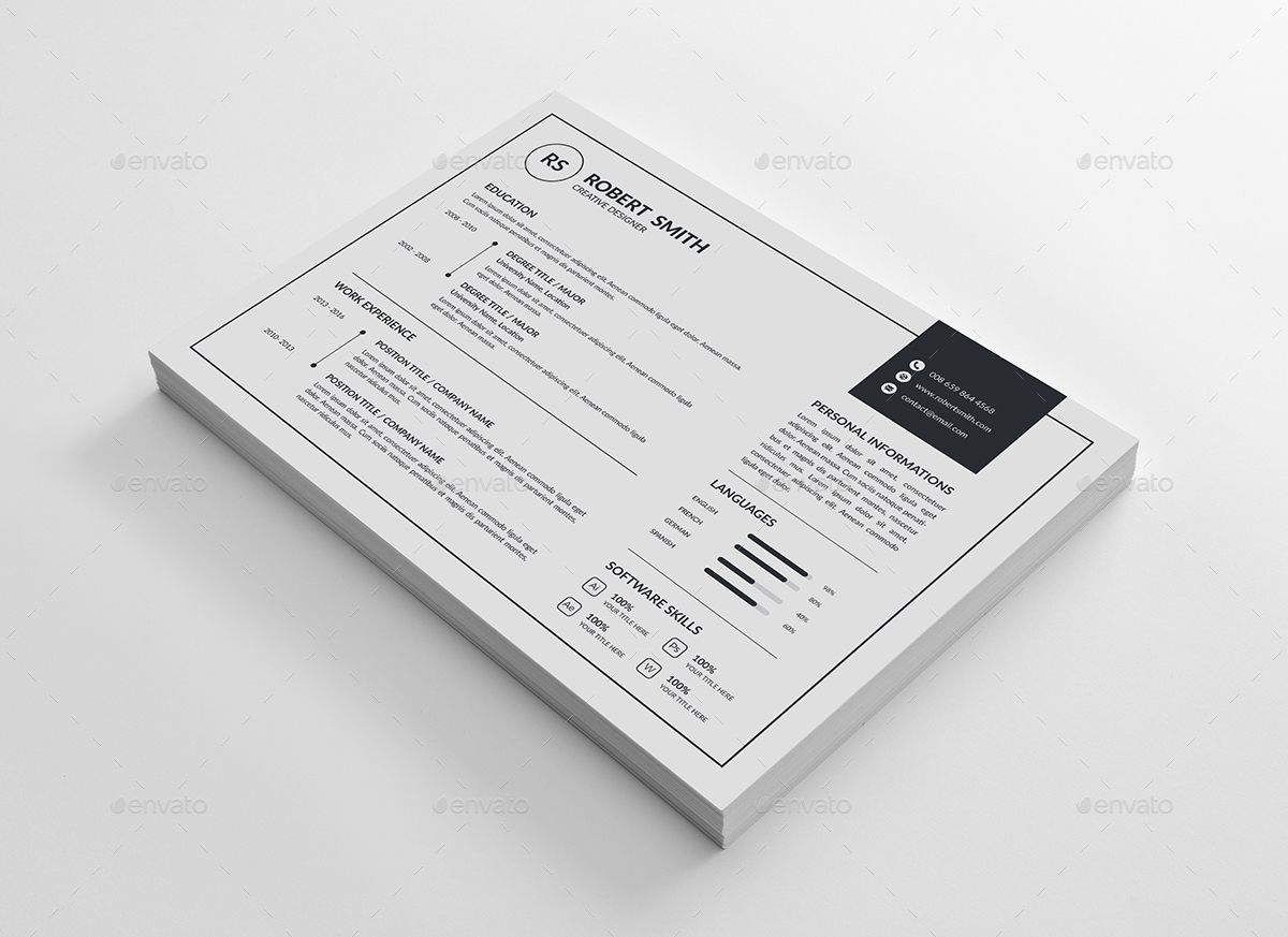 Landscape Resume, Print Templates | GraphicRiver