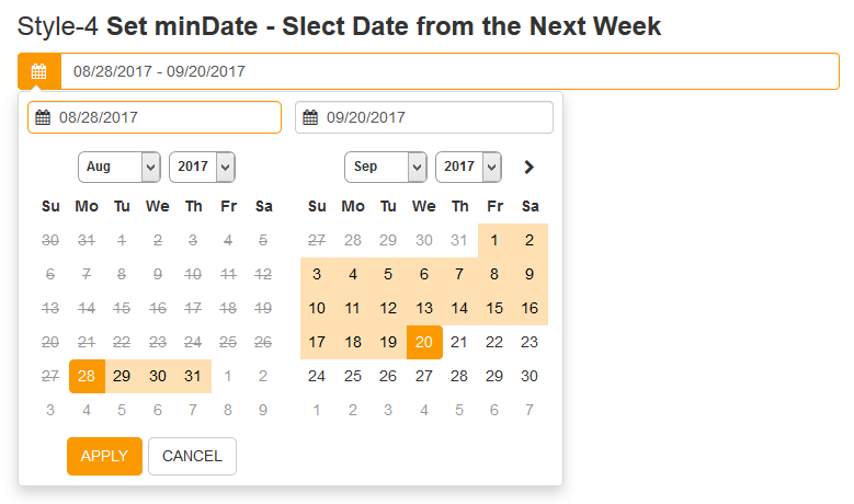 DateRange - Multipurpose Bootstrap Date Range Picker by mgscoder ...